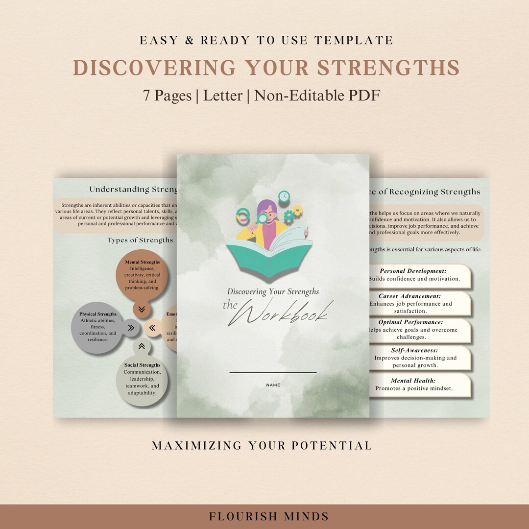 Identifying Personal Strengths Workbook | Strengths Assessment Work ...