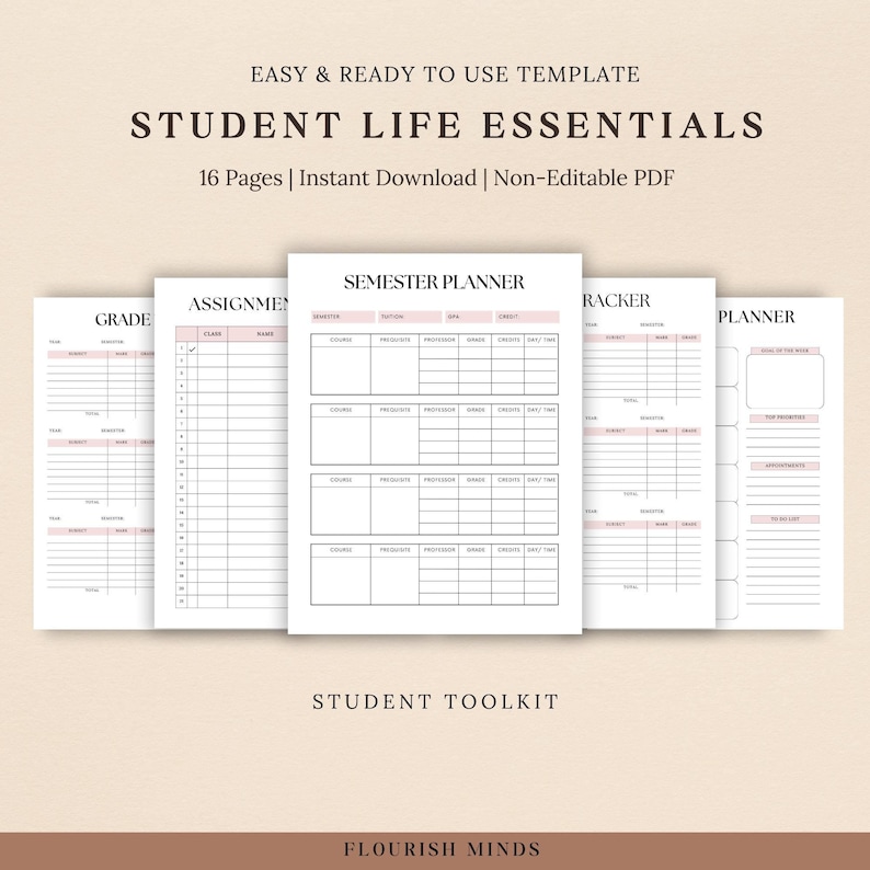 Student Planner Bundle: Academic Organizer (PDF Printable) - Etsy