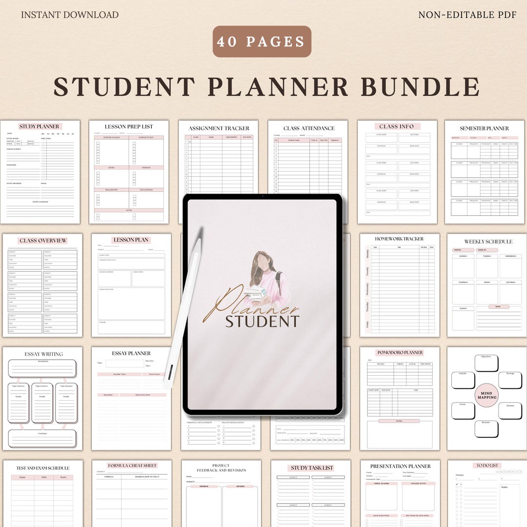 Printable Student Planner Bundle PDF, Academic, College, and High ...
