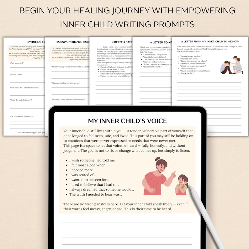 Inner Child Healing Workbook, Emotional Healing, Reparenting Worksheets ...