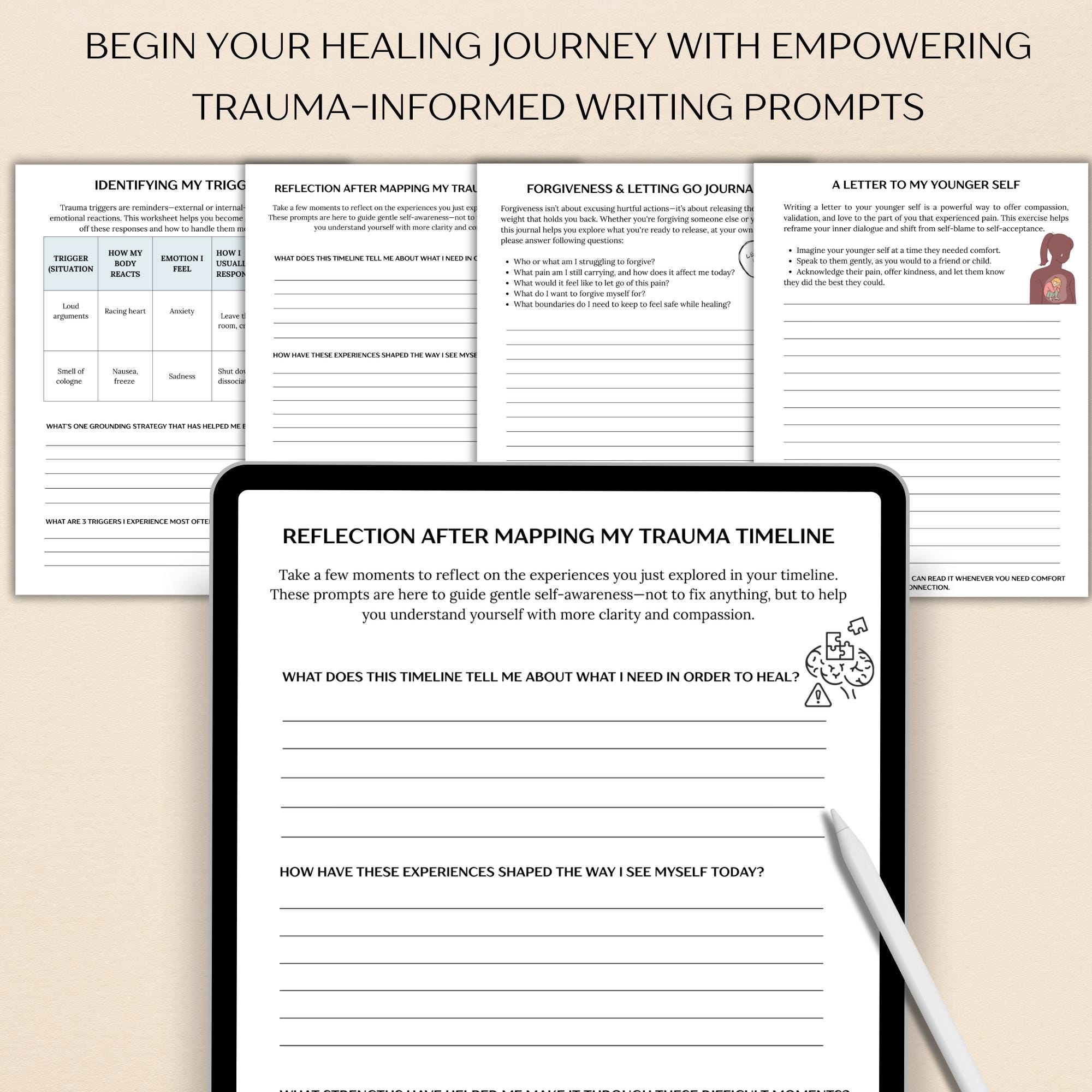 Trauma Workbook for Teens and Adults, Healing From Trauma, Childhood ...