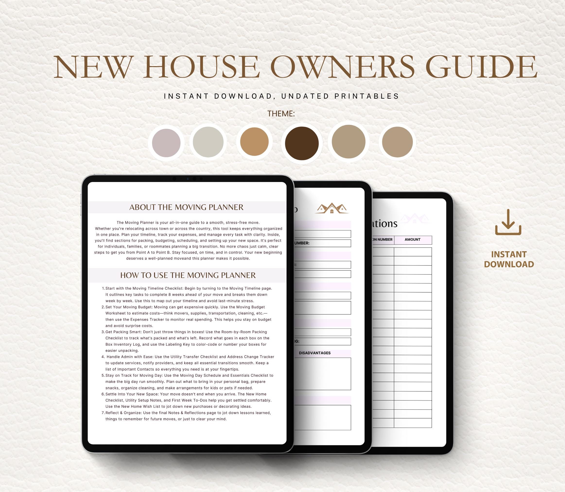 Printable Moving Planner, Moving Checklist, Moving Planning, Moving ...