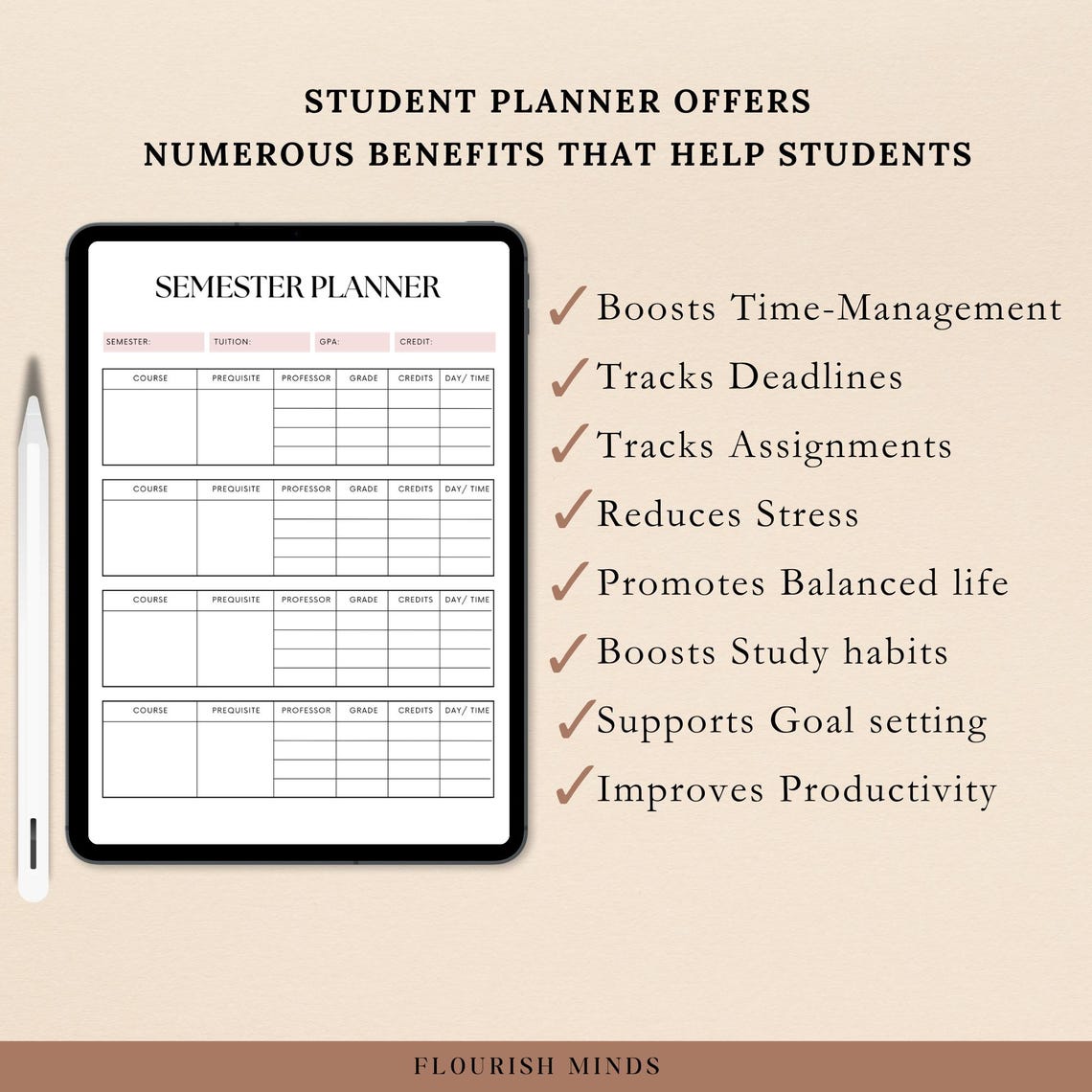 Printable Student Planner Bundle, Study Planner Bundle, Academic ...