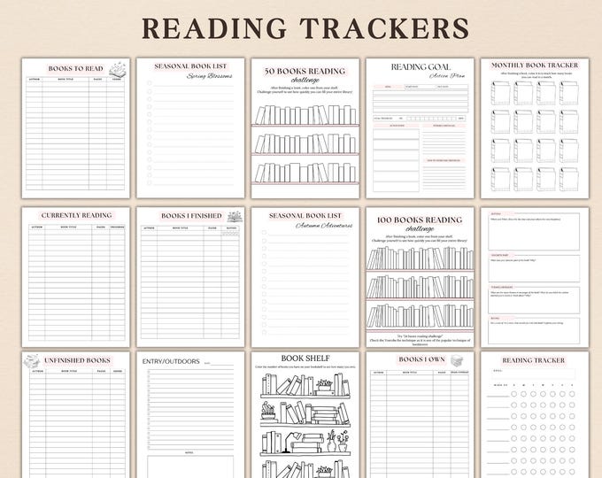 Printable Reading Planner and Journal Template - Reading Organizer ...