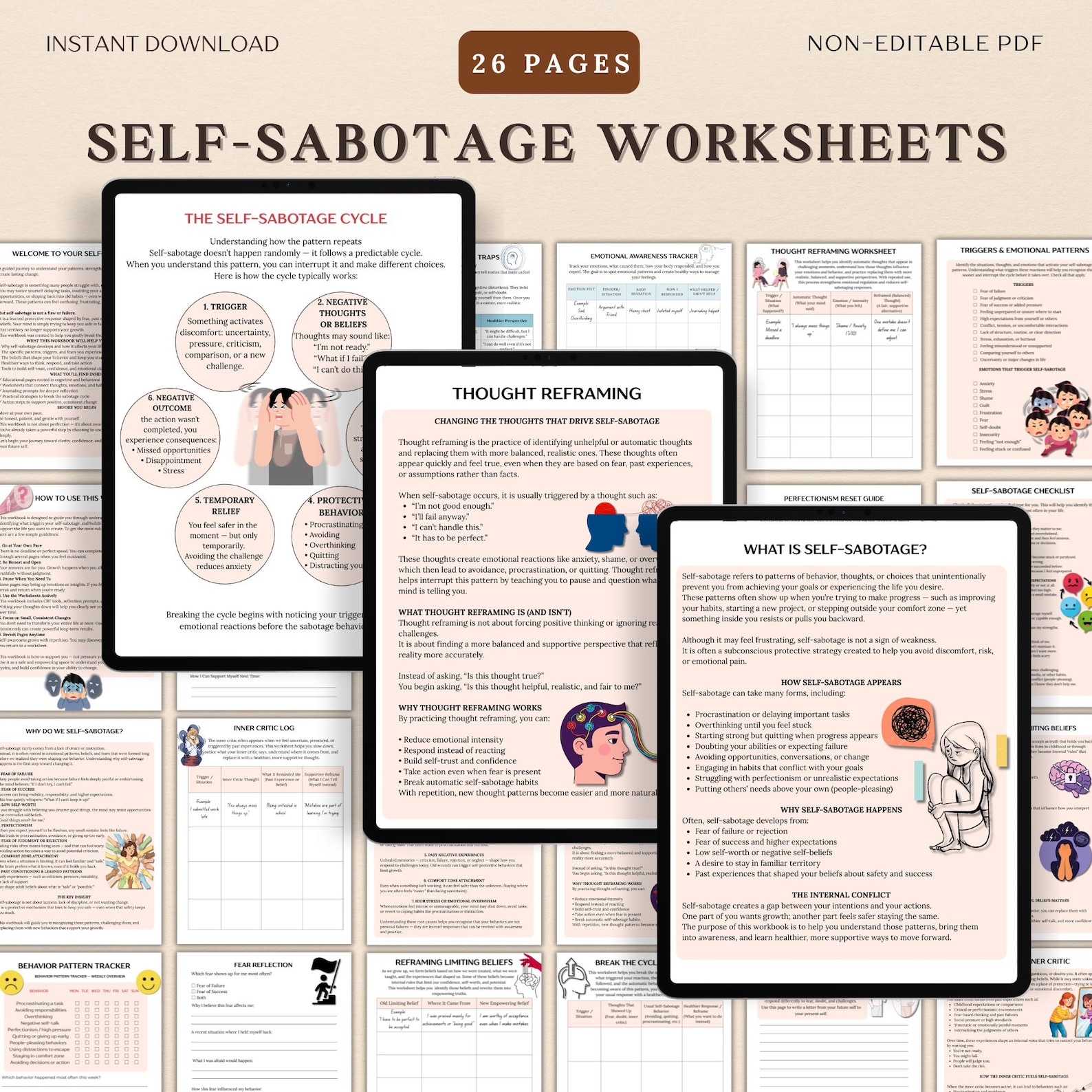 Self Sabotage Worksheets, Self Esteem, Inner Critic, Self Identity ...