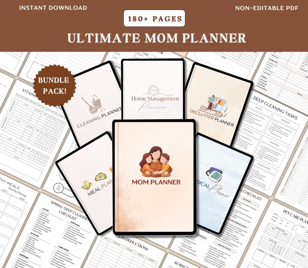 Ultimate Mom Planner BUNDLE, Mom Life Planner, Home Management ...