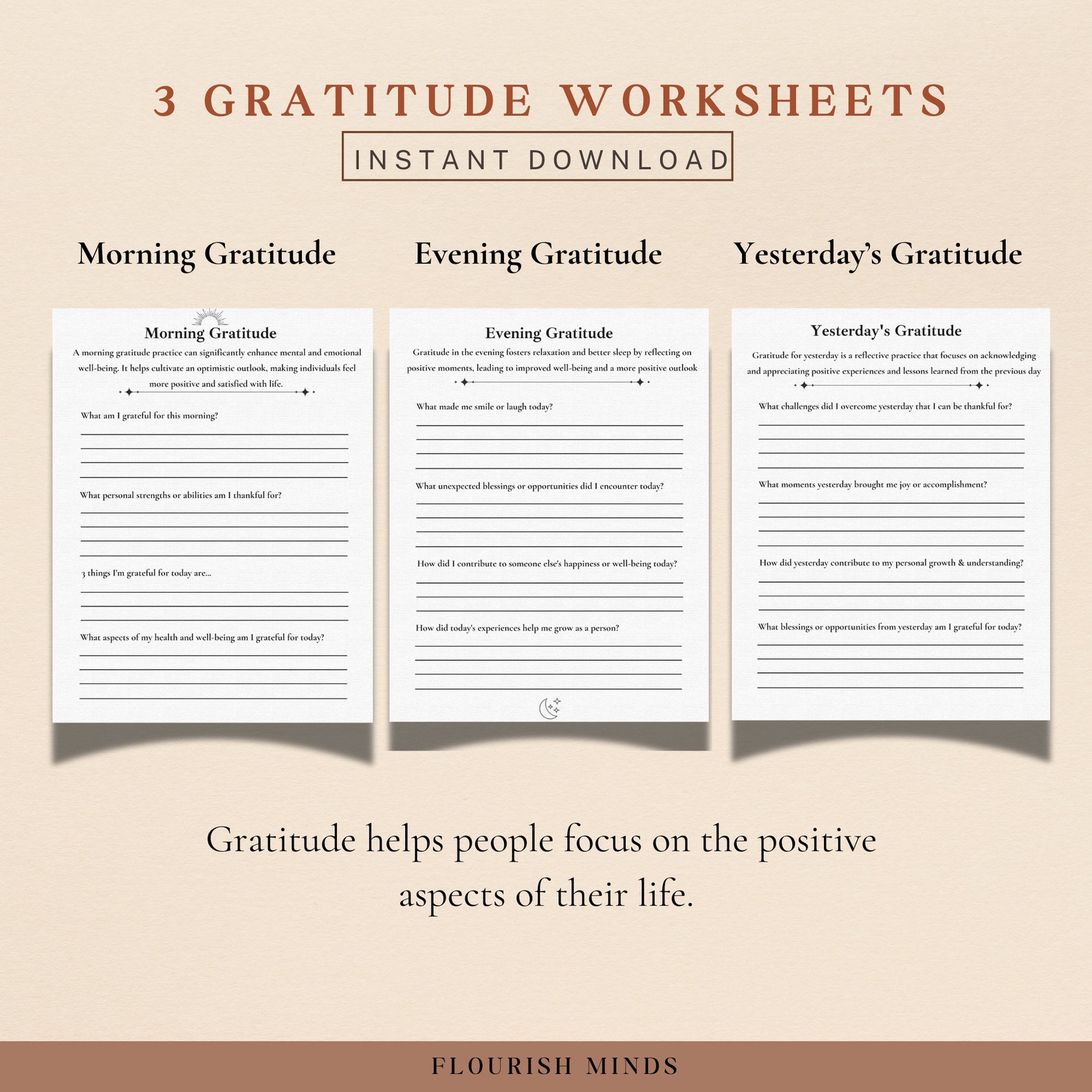 Gratitude Journal Prompts Toolkit | Positive Journaling Gratitude ...