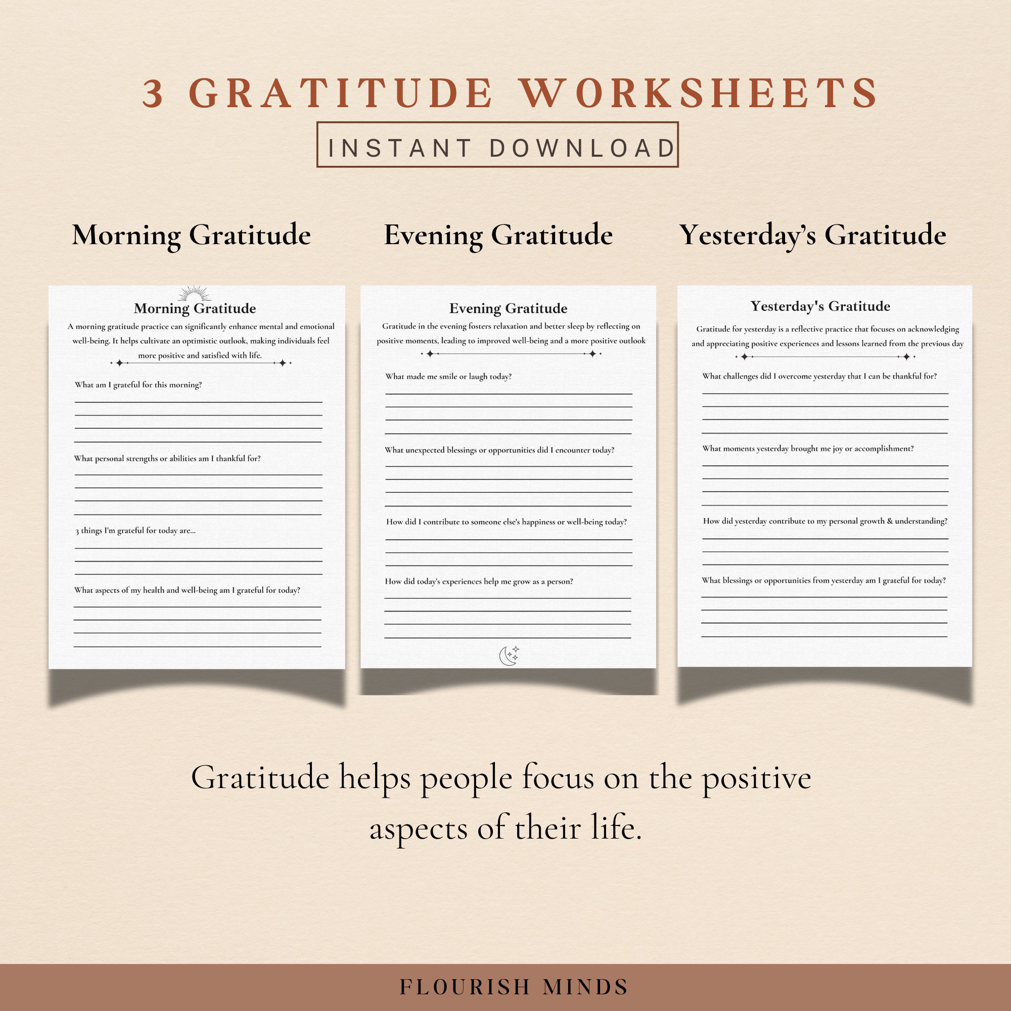 Gratitude Journal Prompts Toolkit | Positive Journaling Gratitude ...
