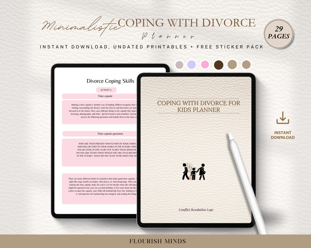 Coping With Divorce for Kids Planner | Child Divorce Journal ...