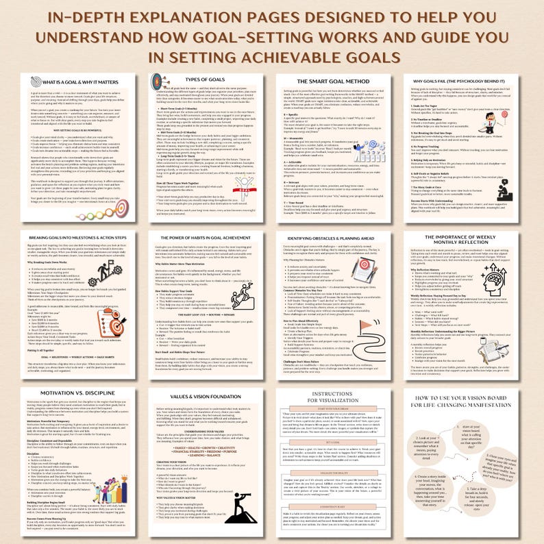Goal Setting Workbook, SMART Goal Setting Kit, Goal Setting Worksheets ...
