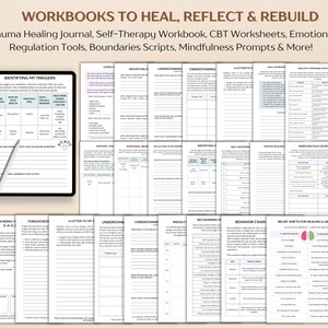 Therapy and Trauma Workbook Bundle Printable, Healing From Trauma, PTSD ...
