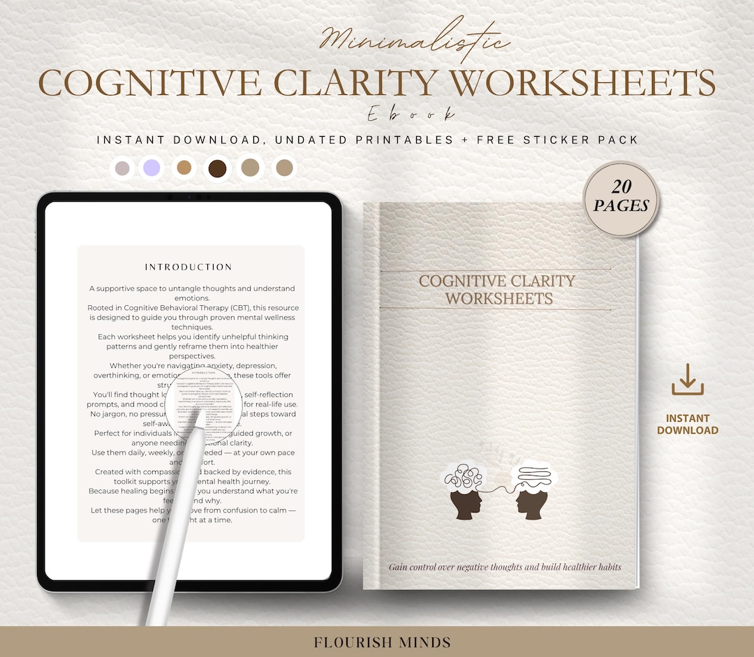 Cognitive Clarity Worksheets, Mental Focus and Brain Health PDF ...