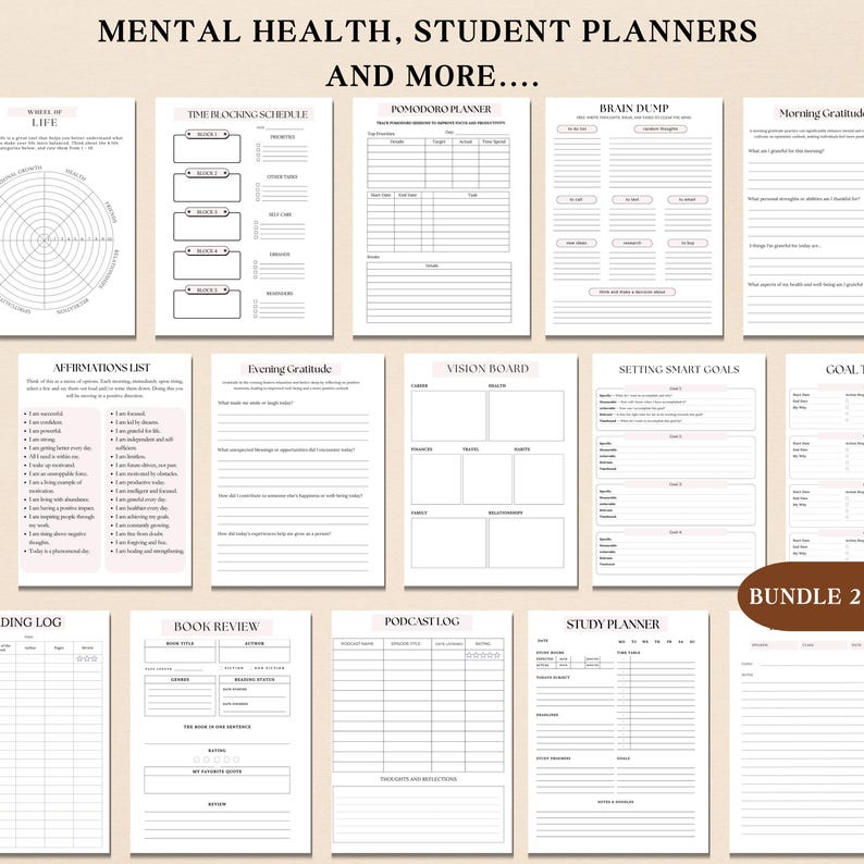 ADHD Brain Dump BUNDLE, to Do List Printable, Adhd Daily Planner ...