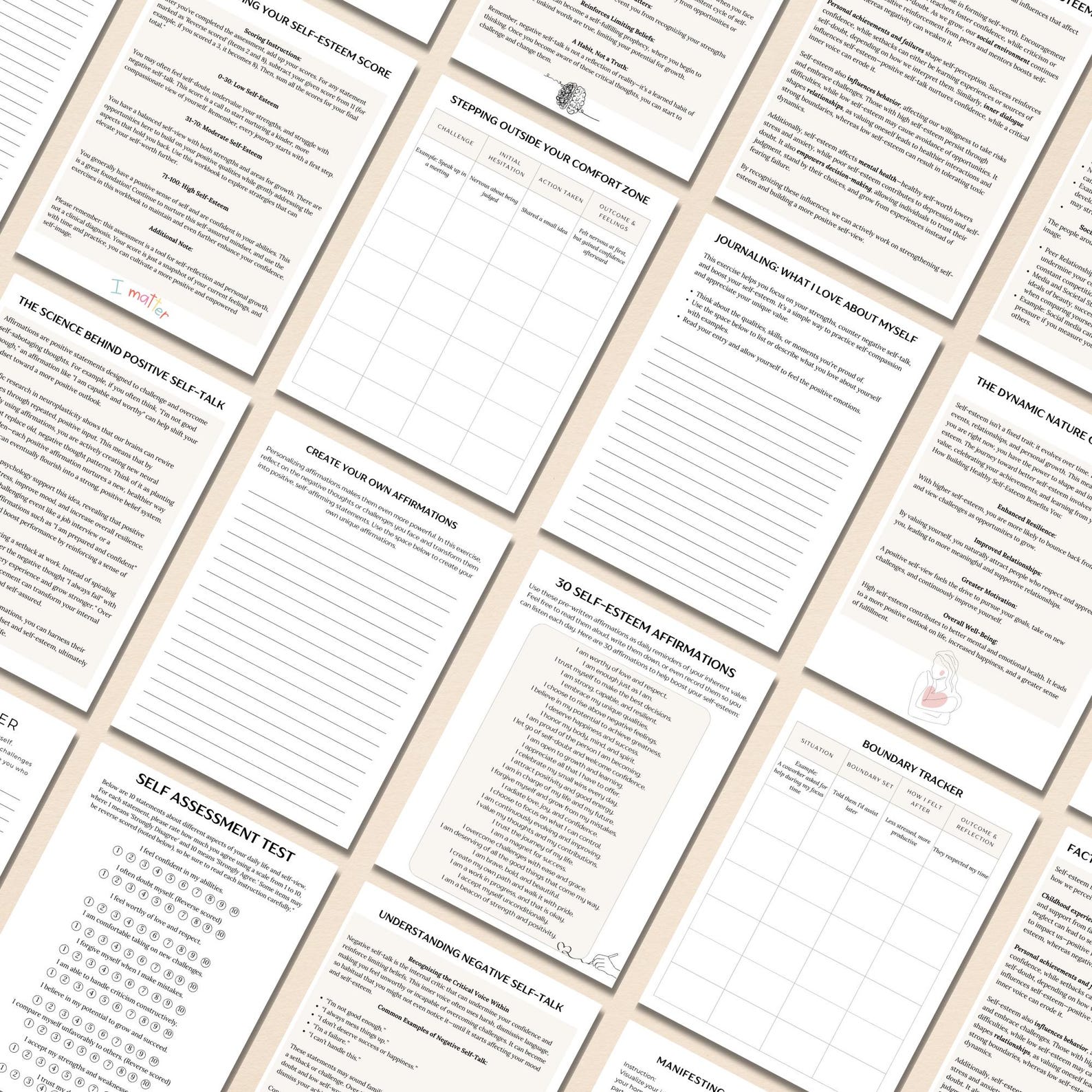 Printable Confidence Builder Journal, Self-esteem Workbook, CBT Therapy ...