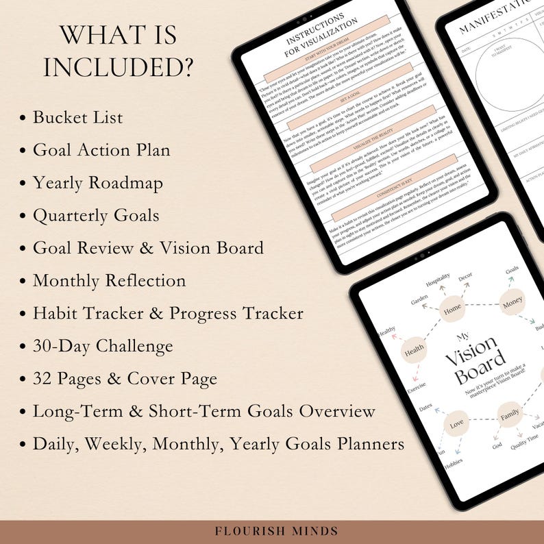 Goal Planner Bundle, Smart Goal Setting Kit, Goal Progress Tracker ...