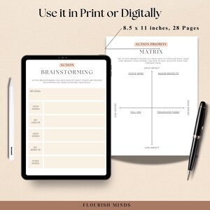 Brain Dump Workbook,mental Clarity,priority Matrix,thoughts,organiser,adhd Daily Planner,mental ...