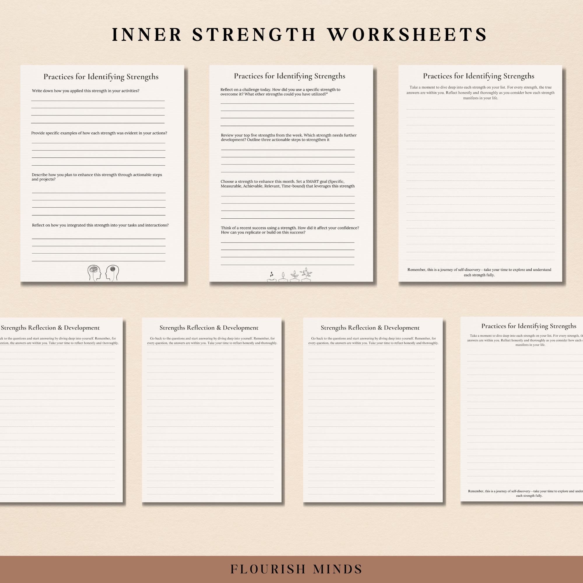Inner Strength Workbook, Identifying My Strengths Worksheets, Strength ...