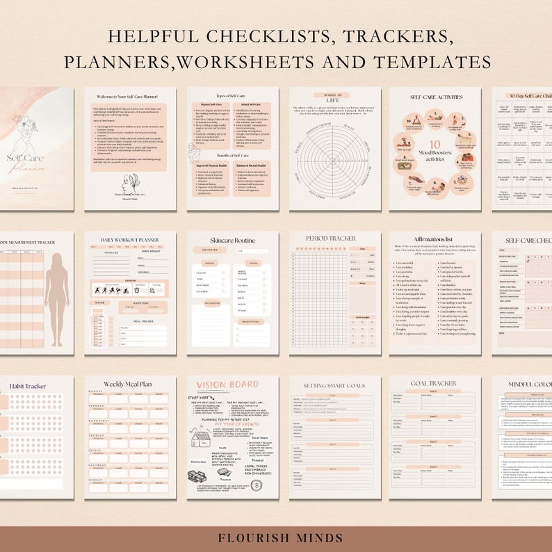 Self Care Planner, Self Care Checklist, Self-love Journal, Mindfulness ...