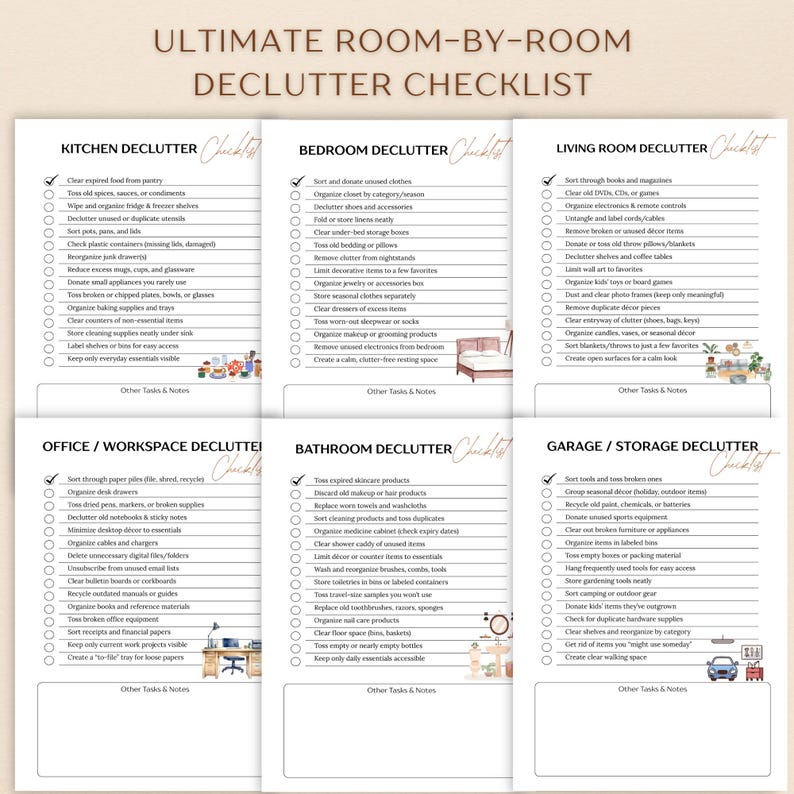 Declutter Planner, Printable Home Declutter Checklist, Adhd Household Planner, Declutter ...