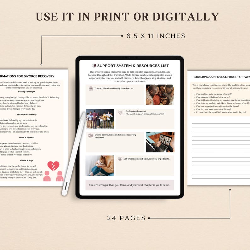 Divorce Recovery Workbook, Printable Divorce Planner, Separation ...