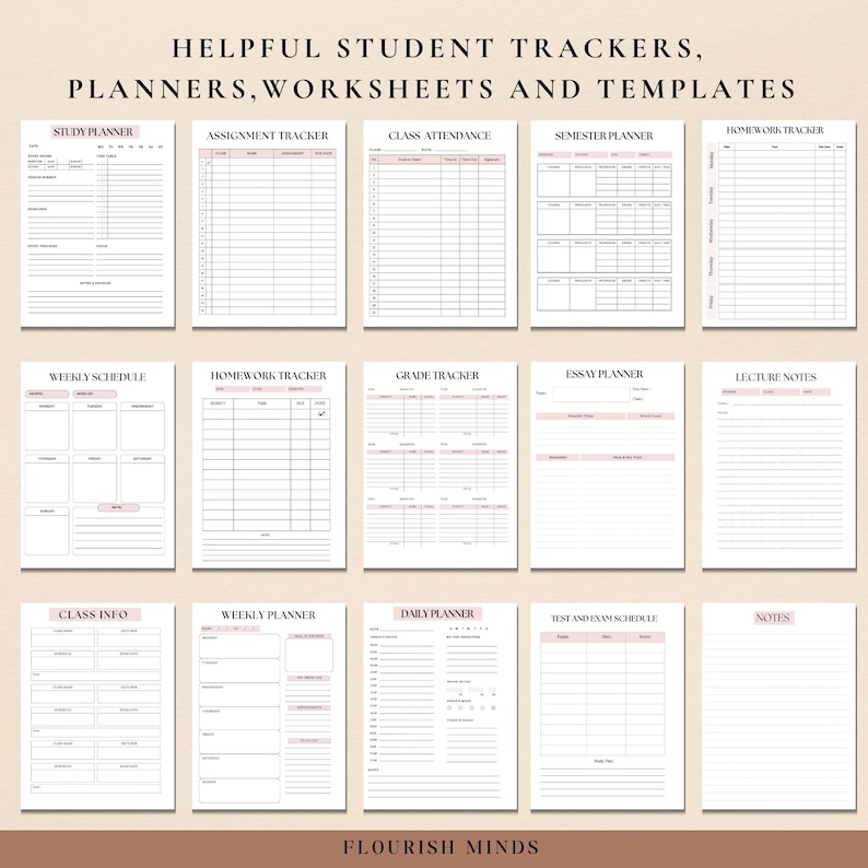Printable Student Planner Bundle, Academic Planner, College Planner ...