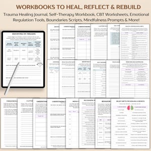 Trauma Therapy Worksheets, Printable Mental Health Tools for Healing ...