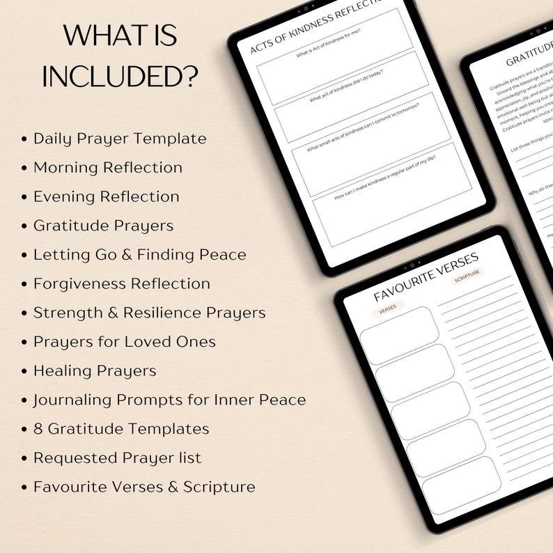 Printable Prayer Journal, Gratitude Journal, Daily Prayer Planner ...