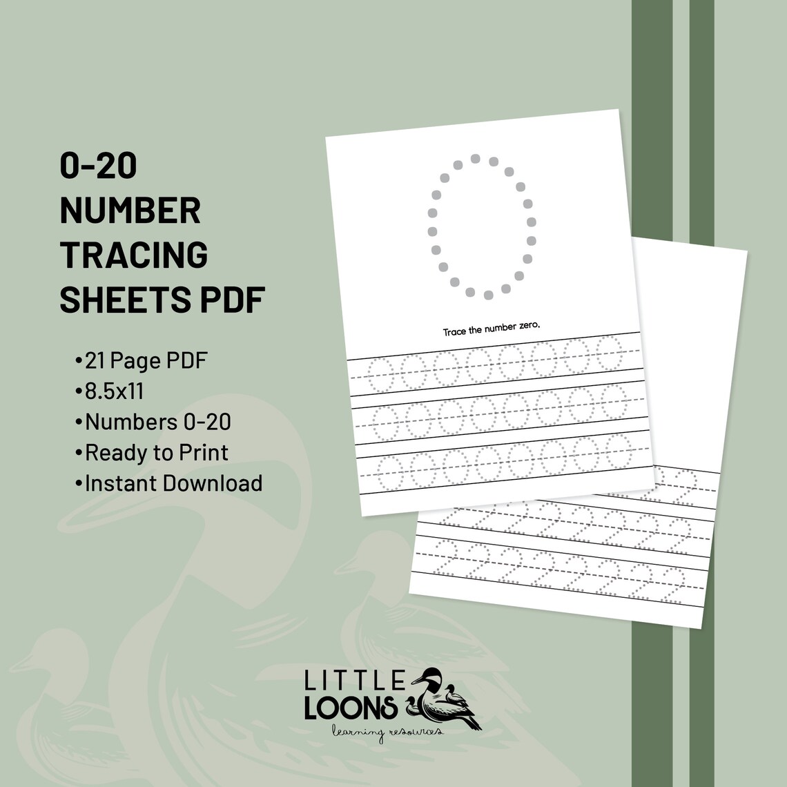0-20 Number Tracing Sheets, Traceable Numbers, Preschool Worksheets ...