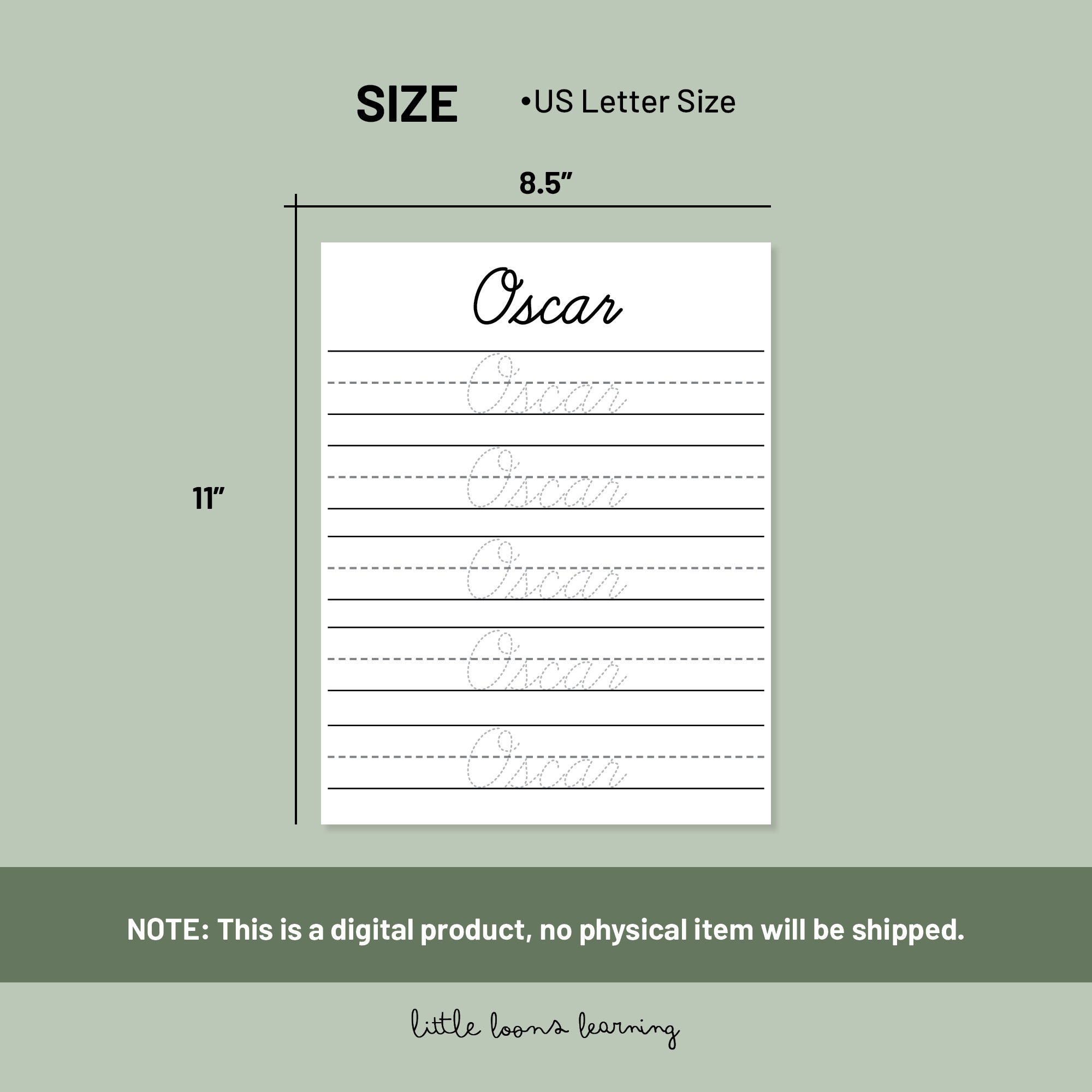 Custom Name Tracing Sheet Regular and Cursive Handwriting Practice ...