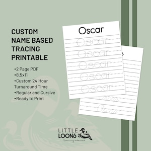 Custom Name Tracing Sheet Regular and Cursive Handwriting Practice ...