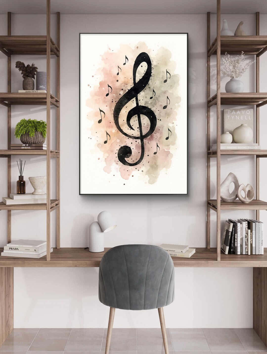 Musical Art Print, Treble Clef Poster, Wall Decor for Music Lovers ...