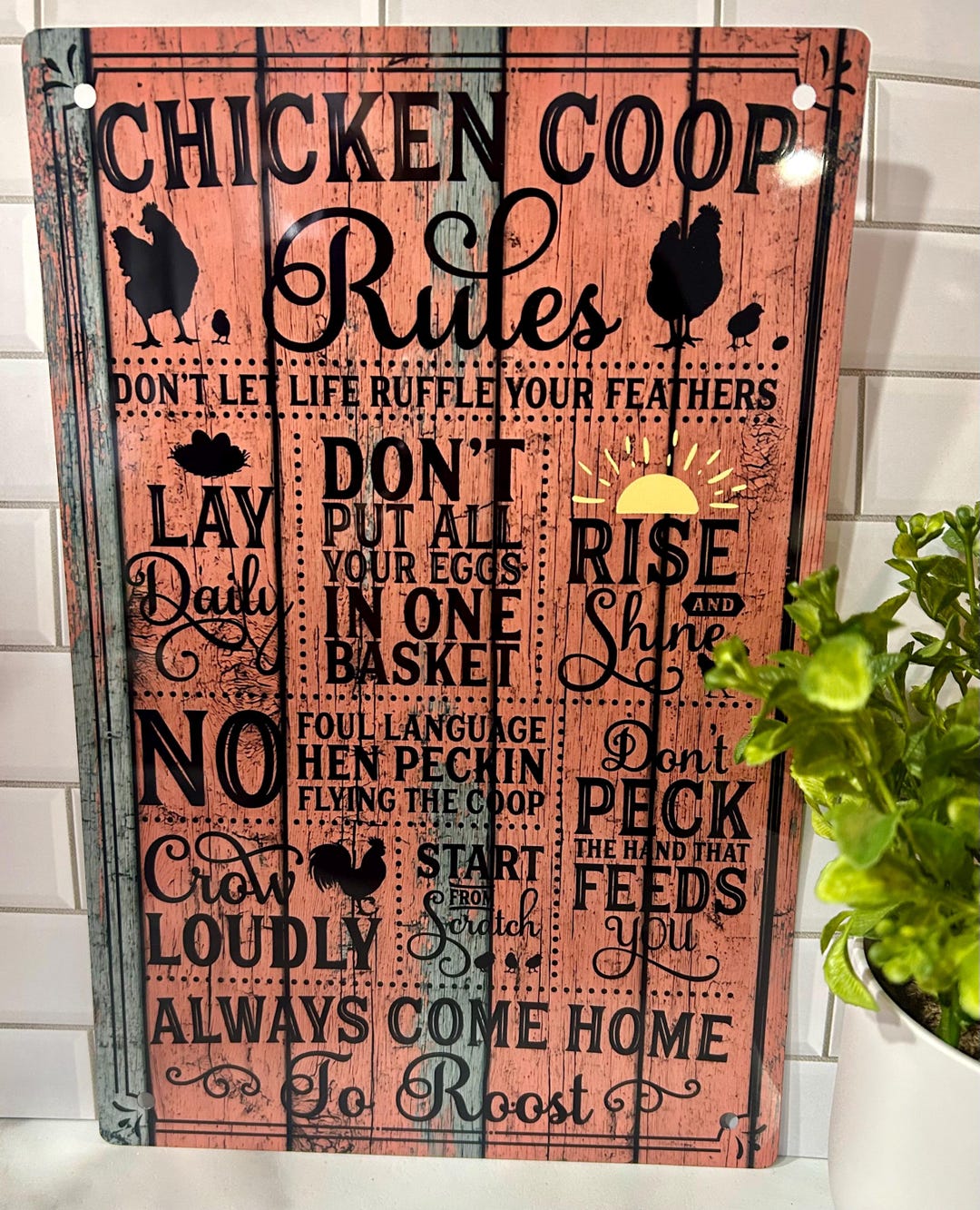 Cute "chicken Coop Rules". Funny Advise for Home Decor - Etsy
