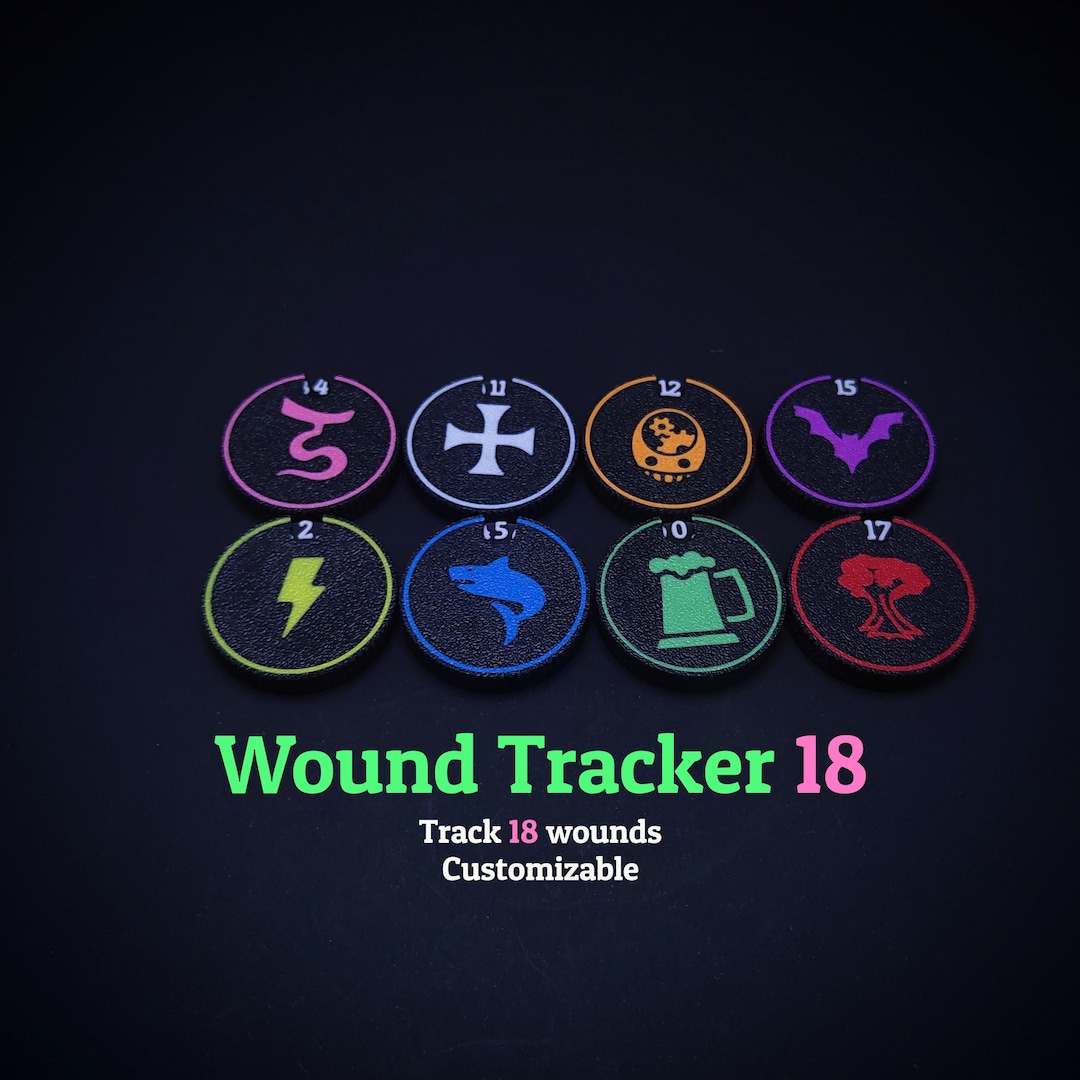 Wound Tracker 18 Wounds With Customizable Symbol and Color - Etsy