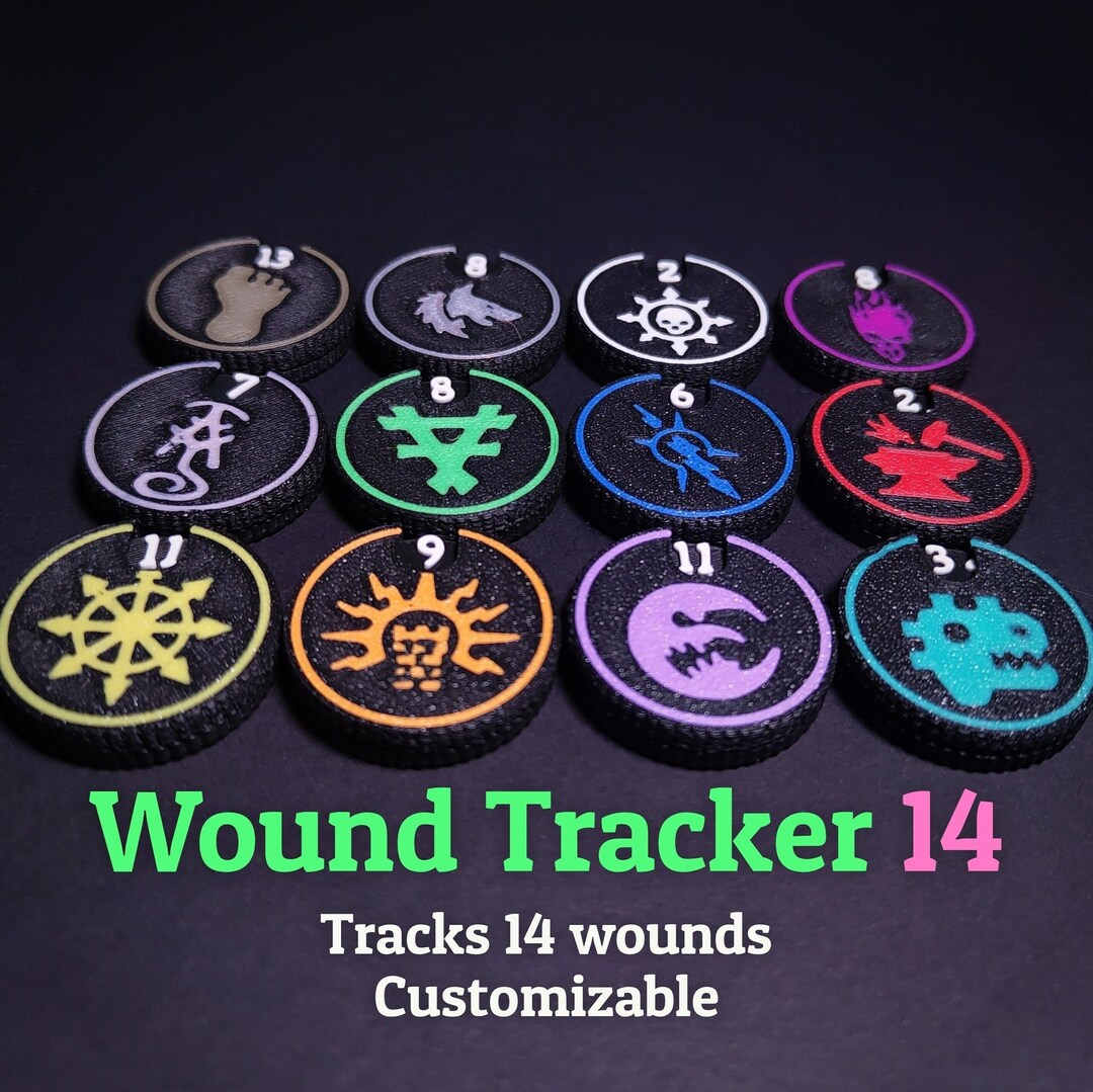 Wound Tracker 14 Wounds With Customizable Symbol and Color - Etsy