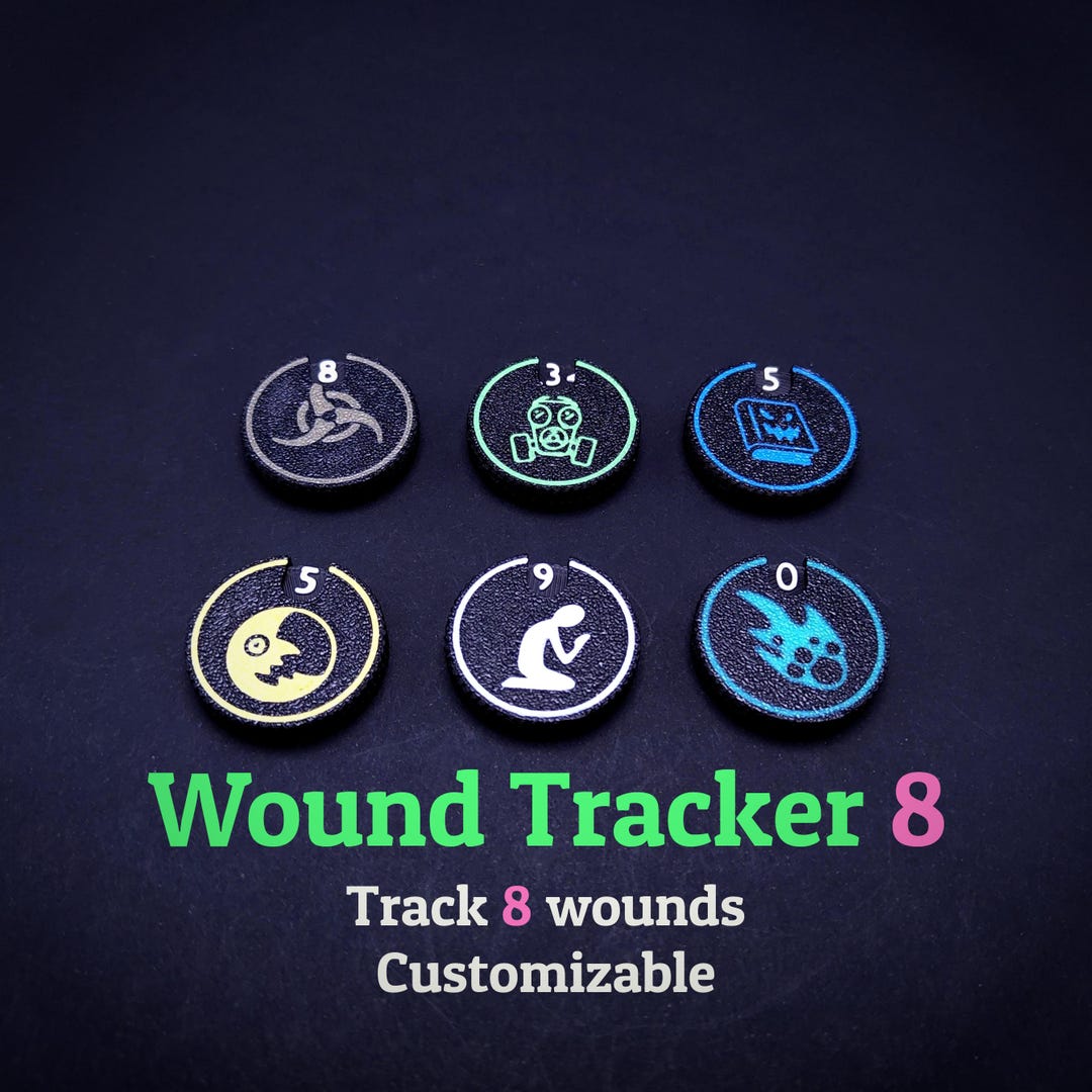 Wound Tracker 8 Wounds With Customizable Symbol and Color - Etsy