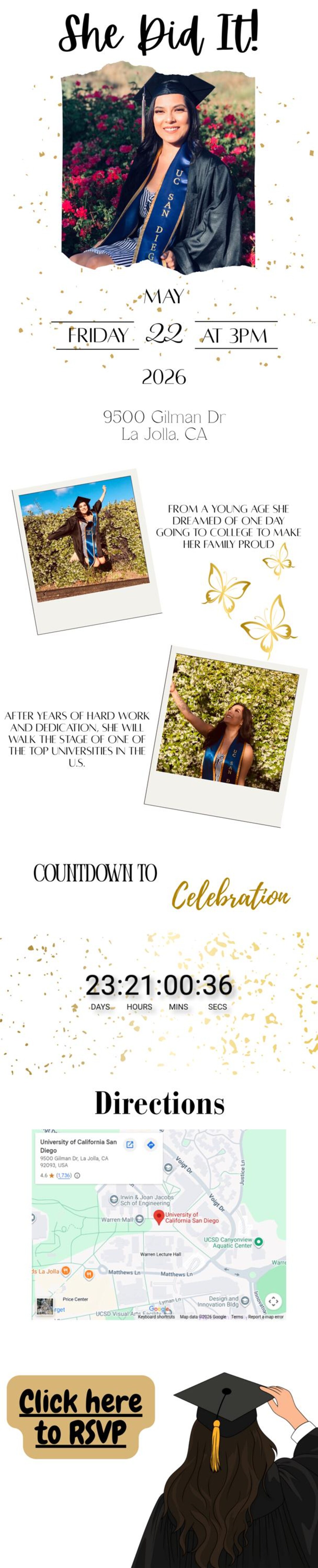 Interactive Digital Graduation Invitation - Fully Customizable - Etsy