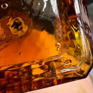 Vintage Diamond Point Amber Glass Decanter - Etsy