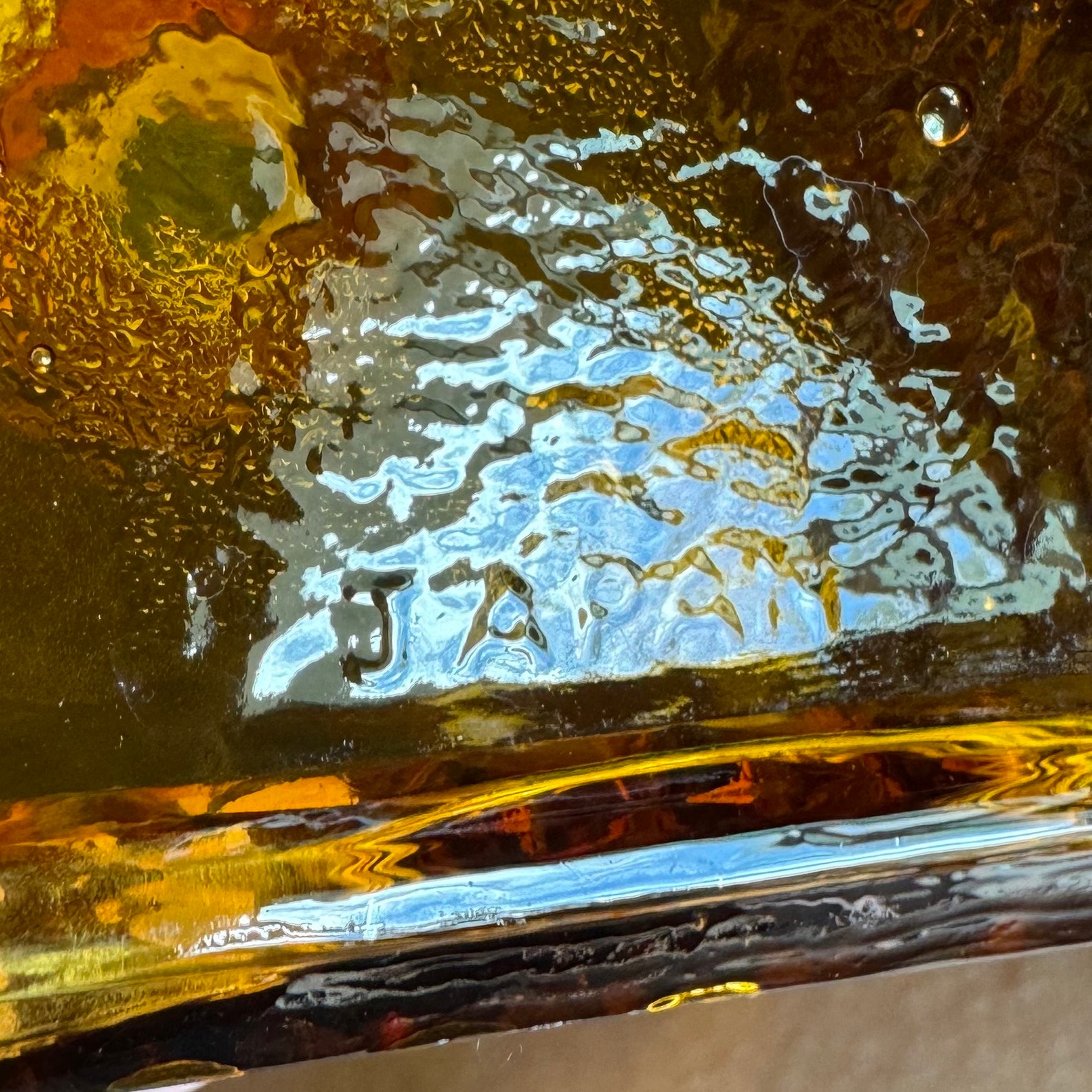 Vintage Diamond Point Amber Glass Decanter - Etsy