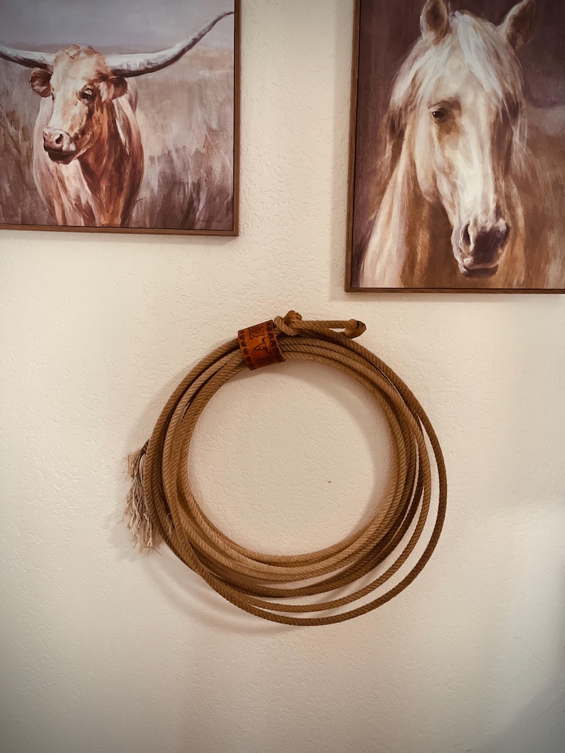 Hand Tooled Leather Rope Keeper: Western Cowboy Lasso Holder - Etsy