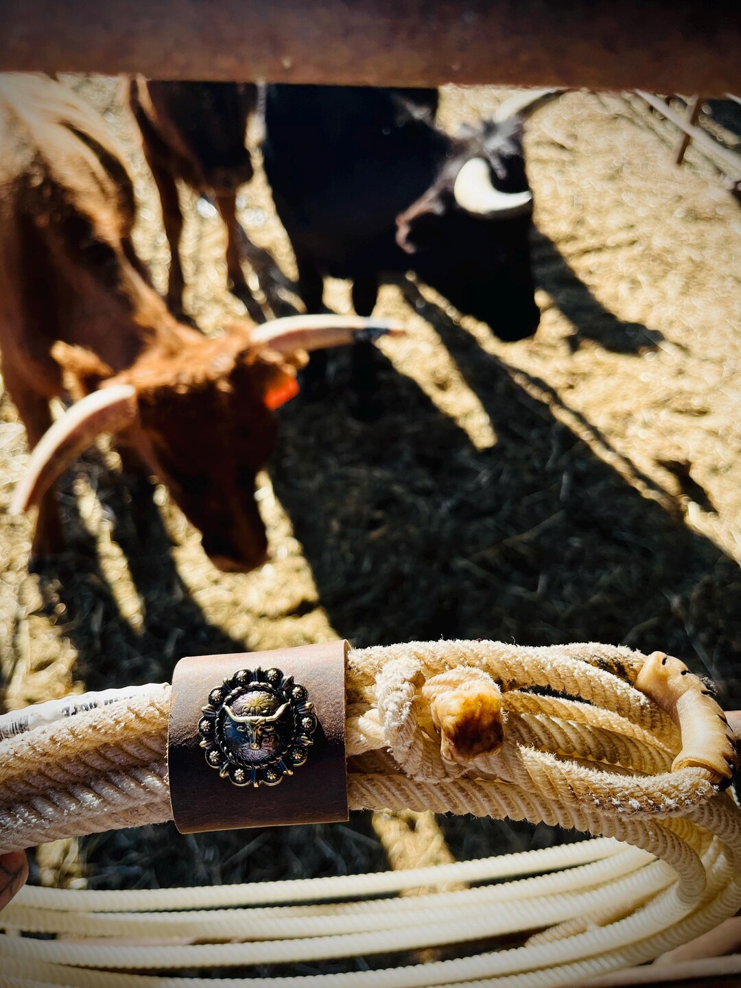 Rope Keeper, Concho, Lasso Rope, Lariat Rope, Leather Rope Holder - Etsy