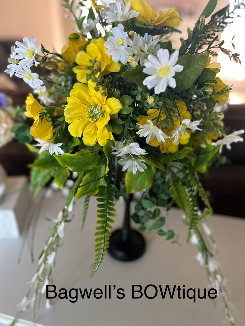 Candlestick Floral Arrangement, Greenery Floral, Home Decor, Cottage ...