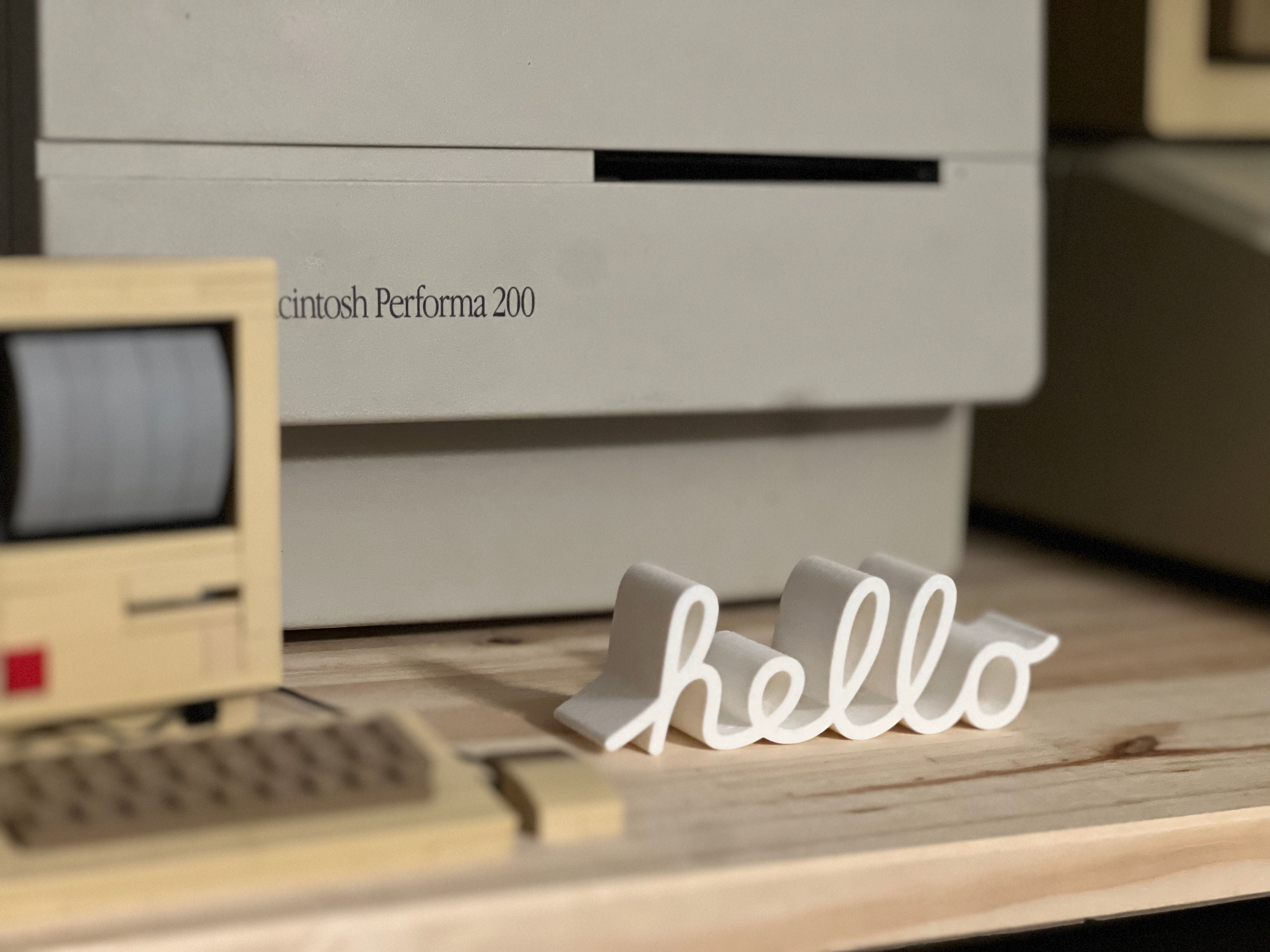 Apple 'hello' - Script Logo Desk Display - Etsy