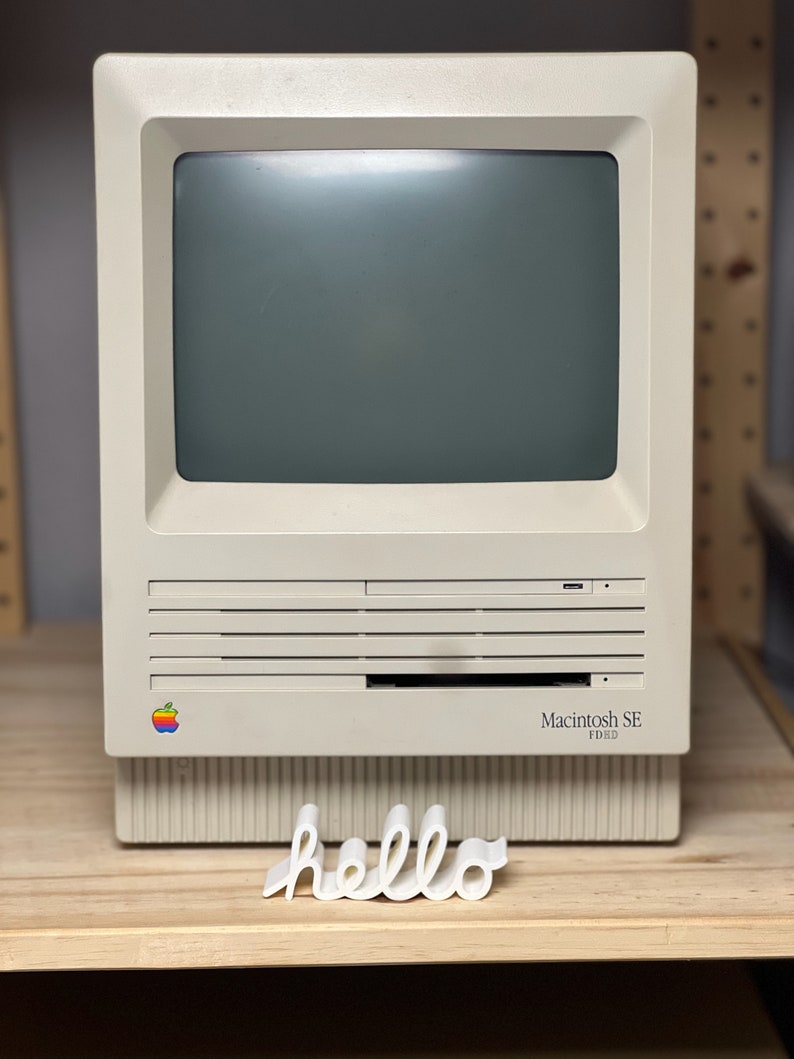 Apple 'hello' - Script Logo Desk Display - Etsy