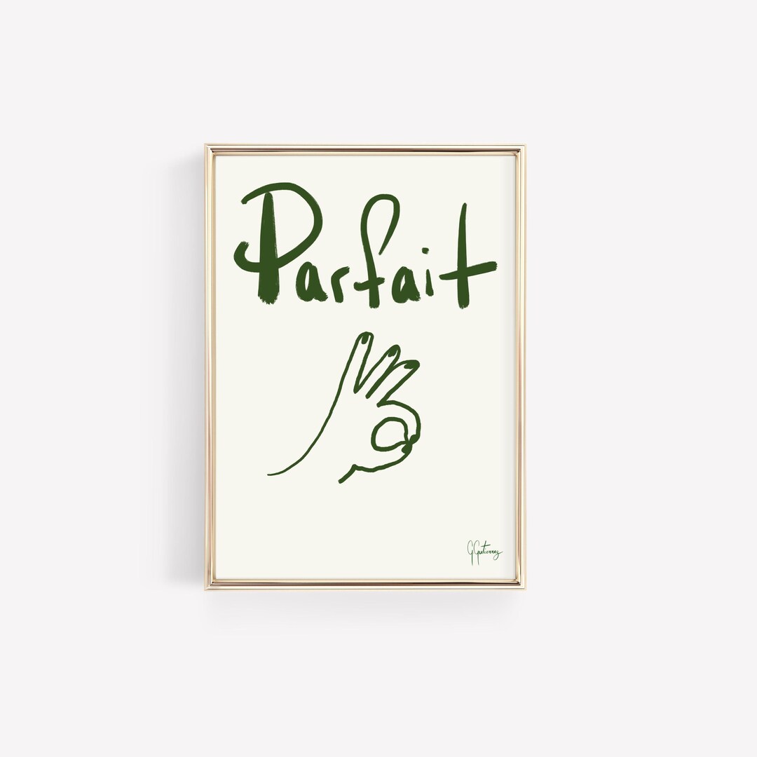 Retro Maximalist Decor Trendy Wall Art Parfait A-OK Original Hand Drawn ...