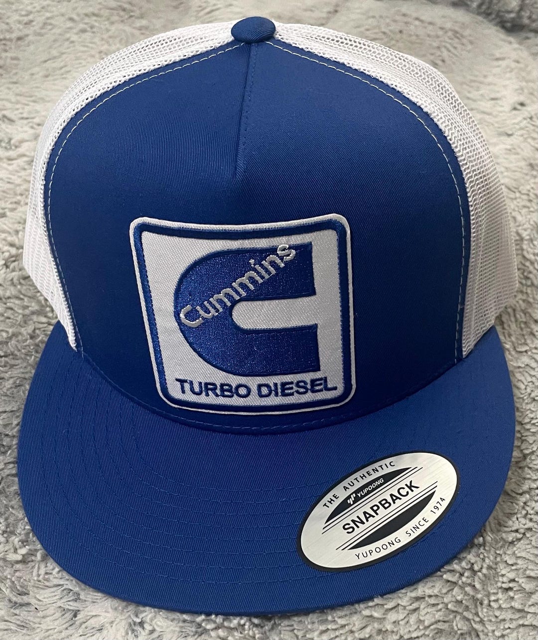 Cummins Turbo Diesel Patch on Yupoong 6006 Flat Bill Adjustable Hat - Etsy