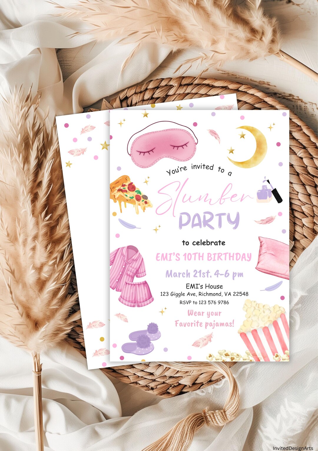 Pajama Party Invite, Pajama Birthday, Pj Party Invite, Sleepunder Party ...