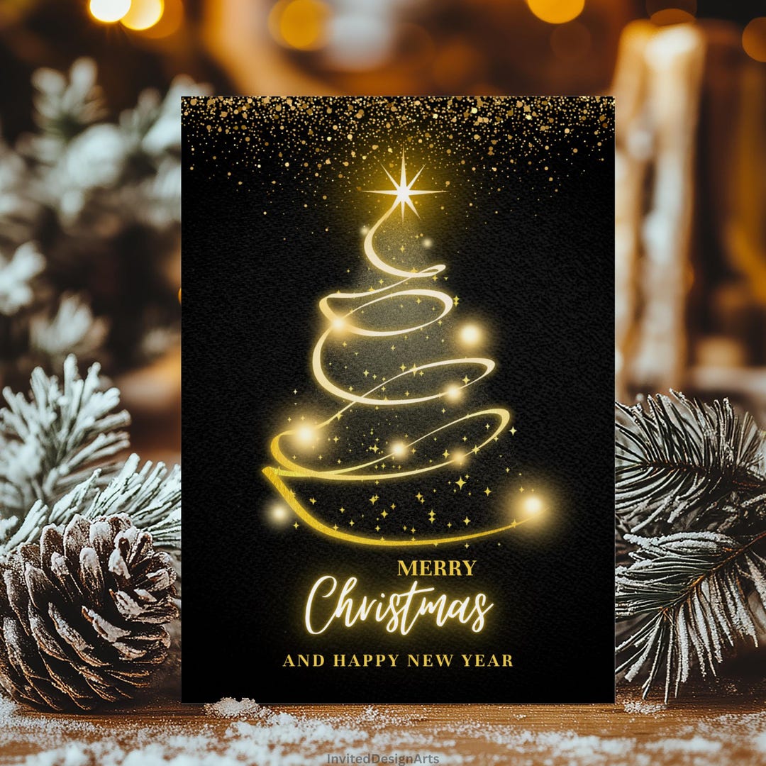 Merry Xmas Card Template Printable Xmas Card, Happy Holidays Cards ...