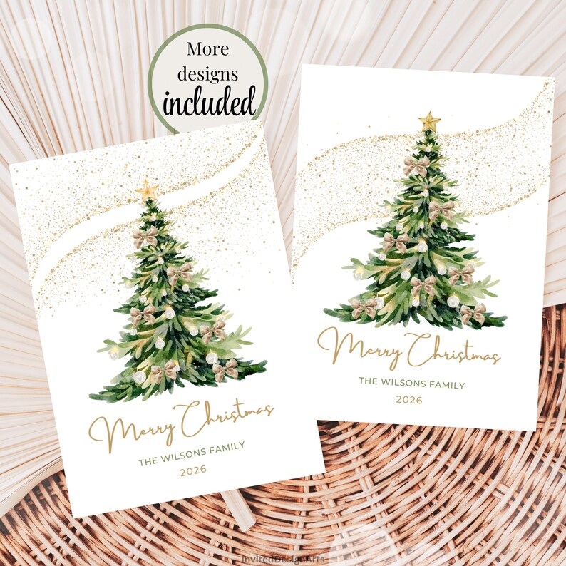 Merry Xmas Card Template Printable Xmas Card, Happy Holidays Cards ...