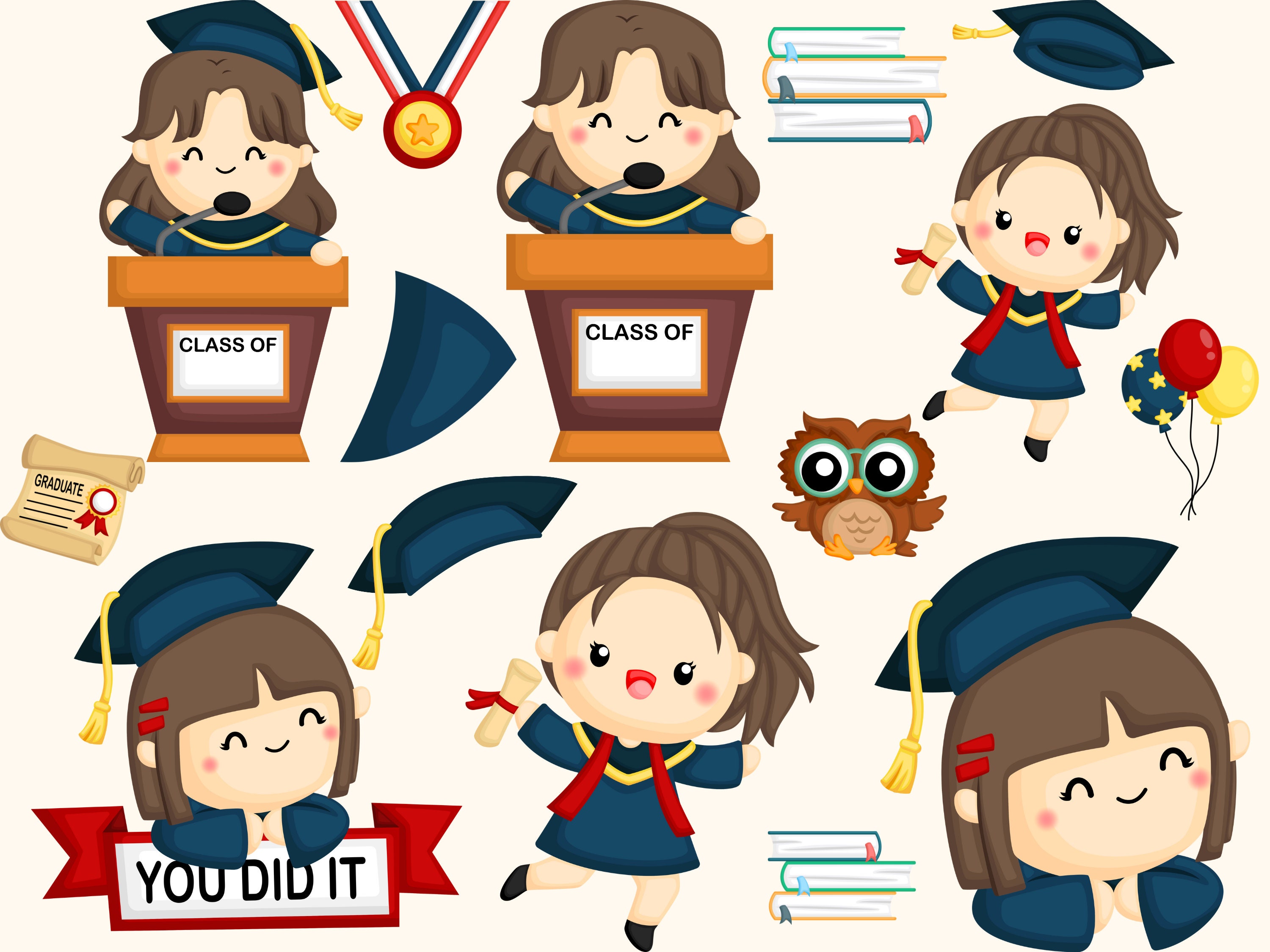 Graduation Girl Clipart Png, Graduation Day Clipart, Toga, Graduate ...