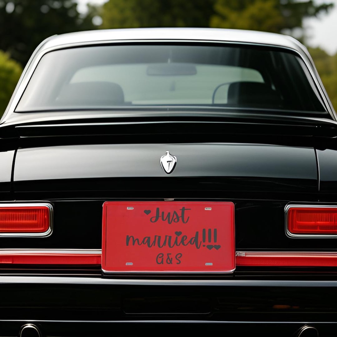 Customized Wedding Gift Just Married Car Plate, Unique Bride Groom ...